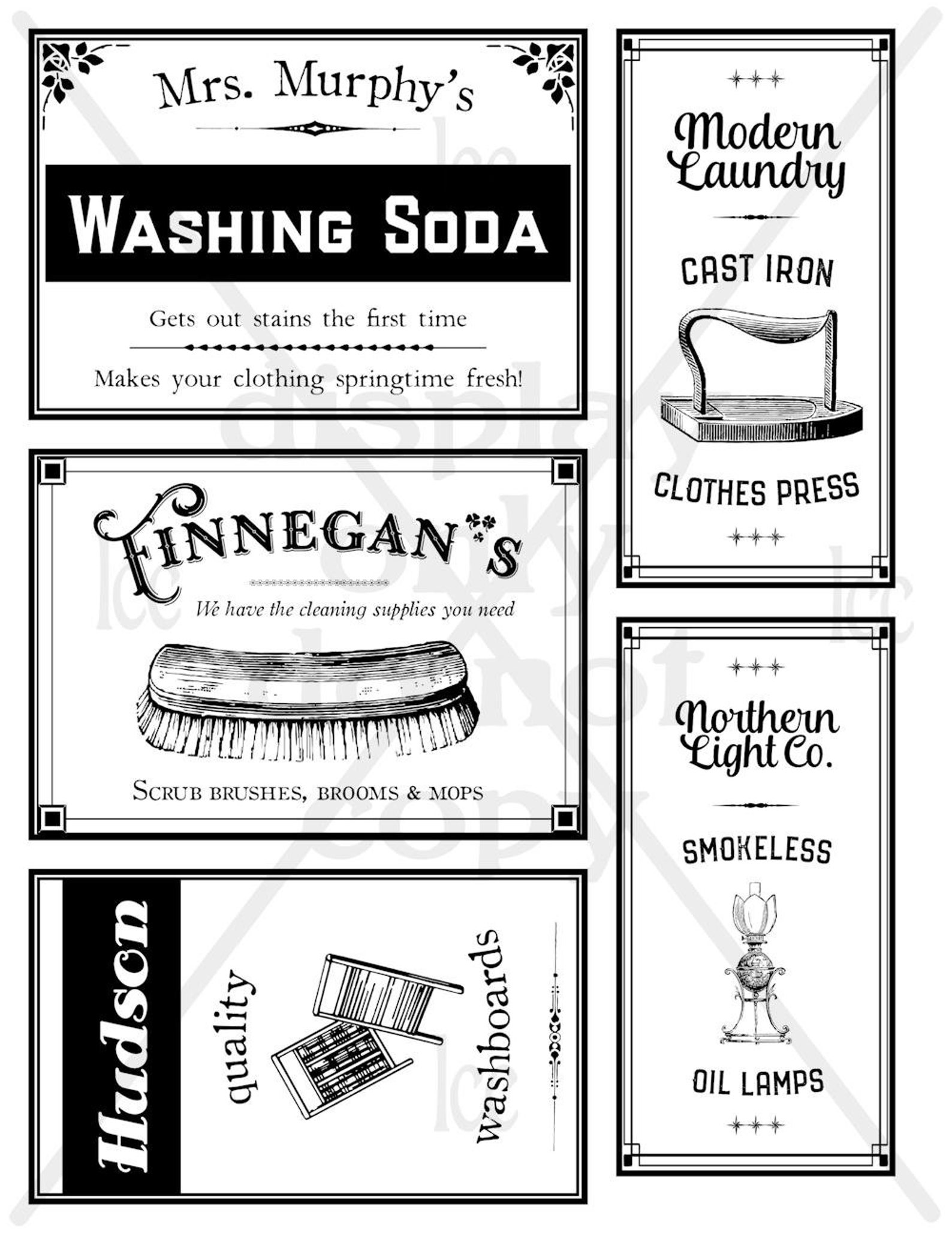 Cleaning Supplies Labels Digital Instant Download Printable Tags Label ...