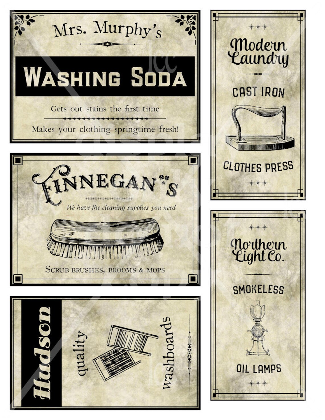 Cleaning Supplies Labels Digital Instant Download Printable Tags Label ...