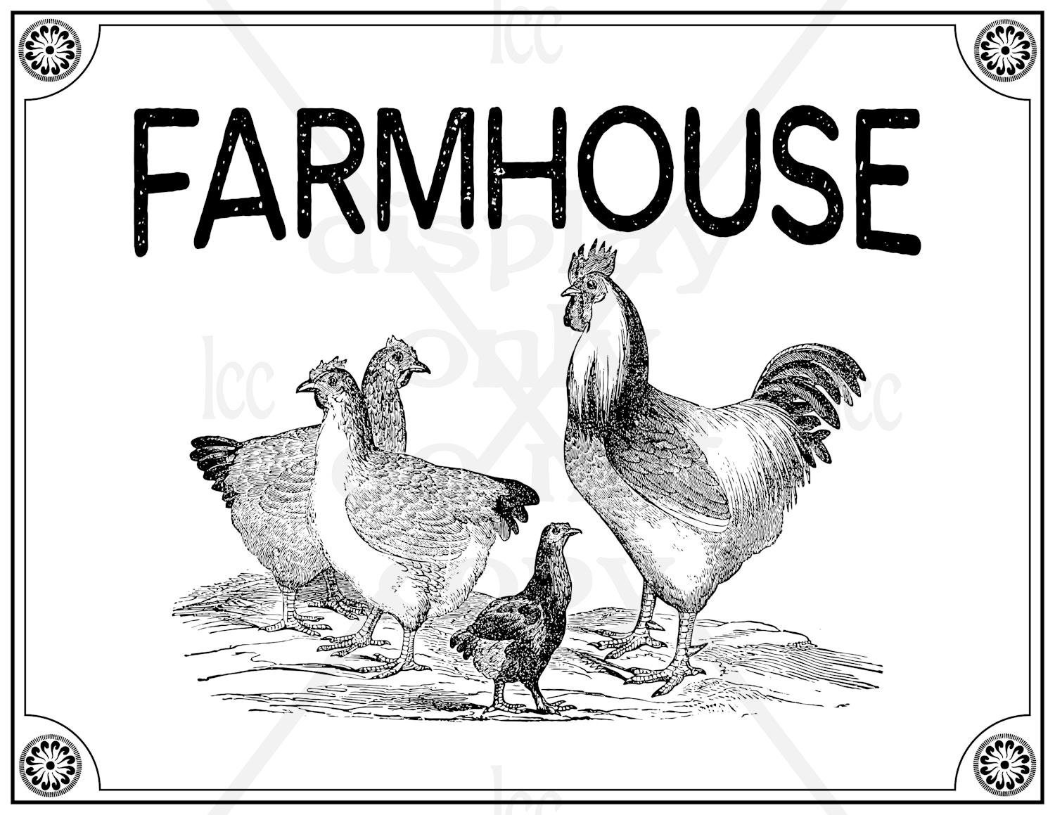 Farmhouse Digital Instant Download Printable Country Primitive Transfer ...