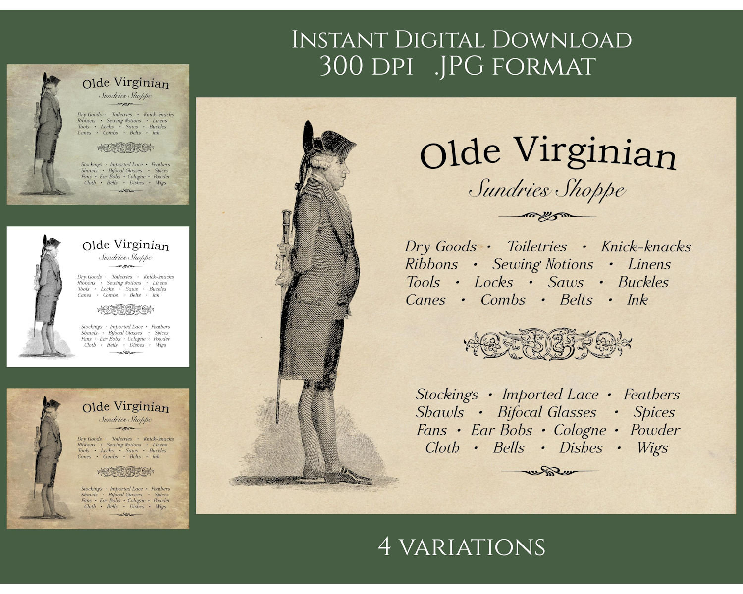 Vintage-style Digital Instant Download Printable Country Primitive ...