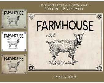Farmhouse Digital Instant Download Printable Country Primitive | Etsy