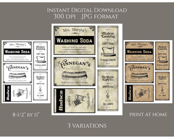 Cleaning Supplies Labels Digital Instant Download Printable - Etsy
