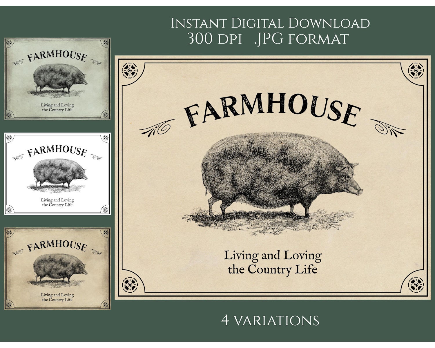 Farmhouse Digital Instant Download Printable Country Life Primitive ...