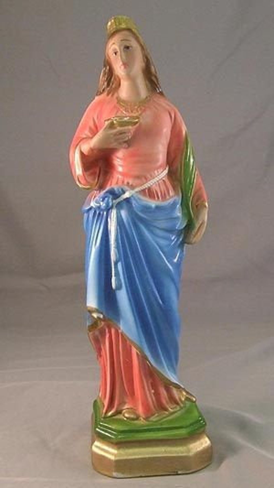 Saint Lucy Statue 12in With Card & Medal Gift Box - Etsy