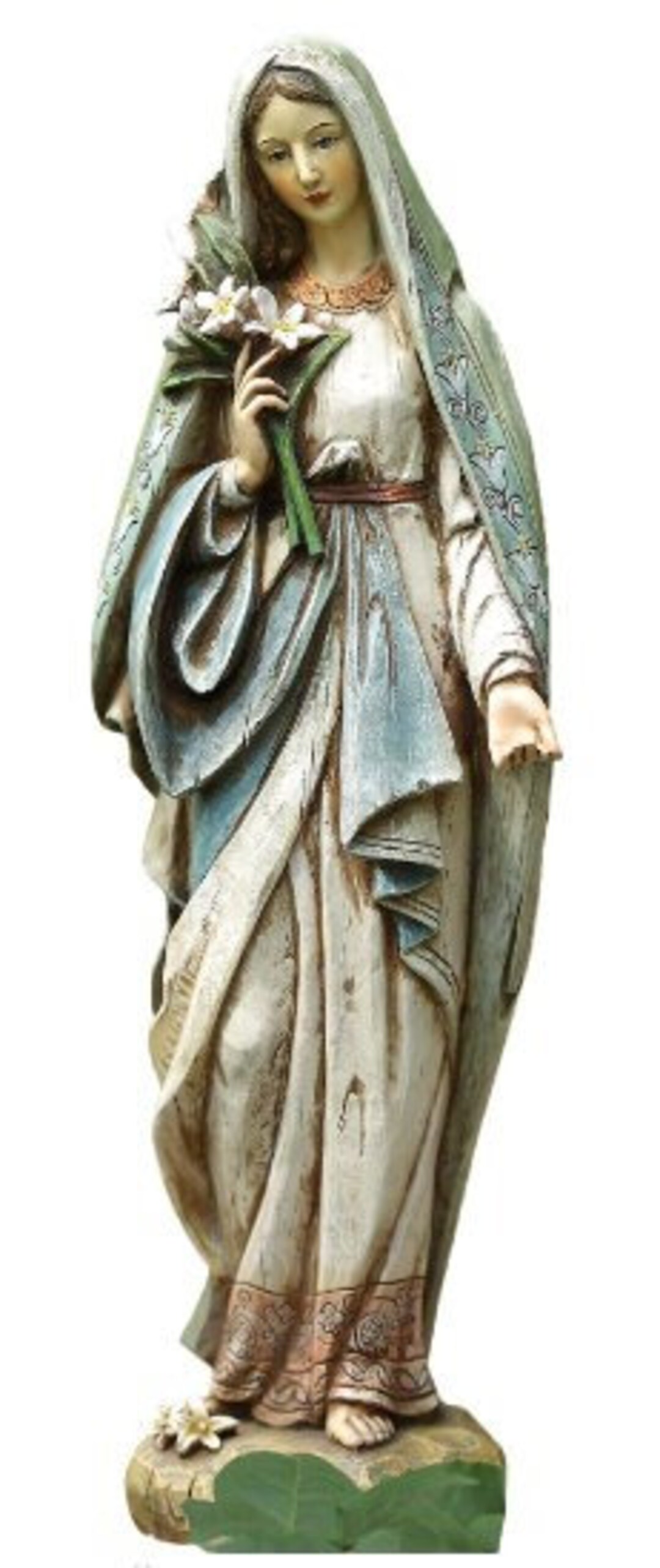 We Love Mary Beautiful Vintage Looking Mary Statue 12 Inches - Etsy