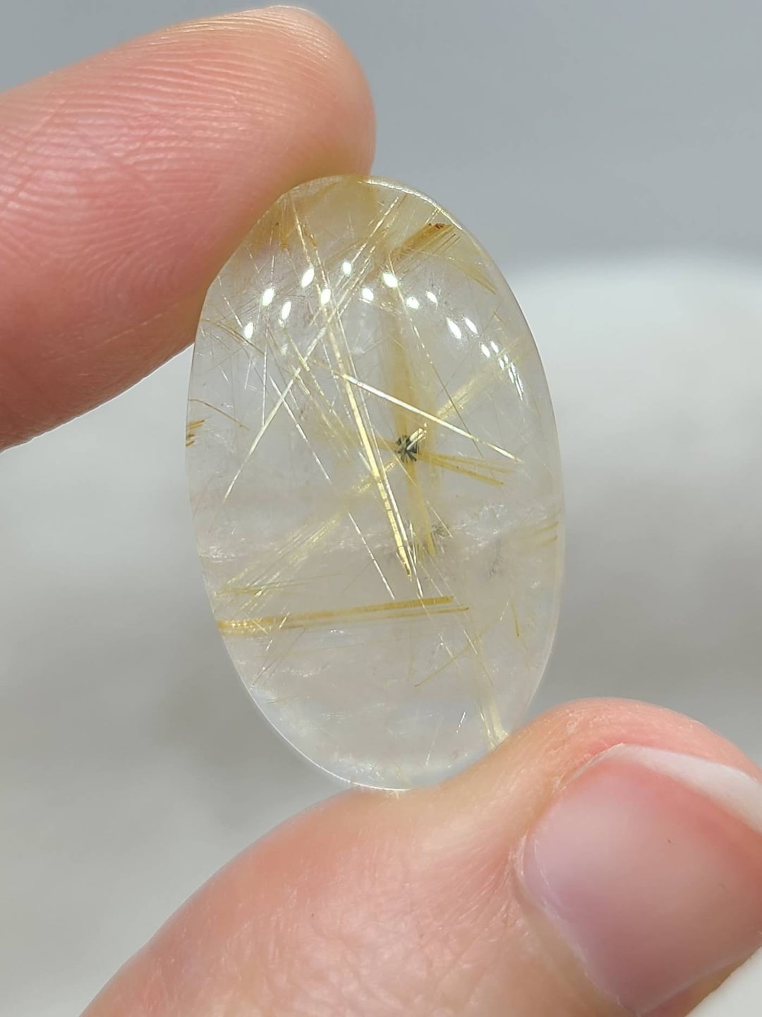 Rutilated Quartz Cabochon Natural Rutile in Quartz Included Quartz ...