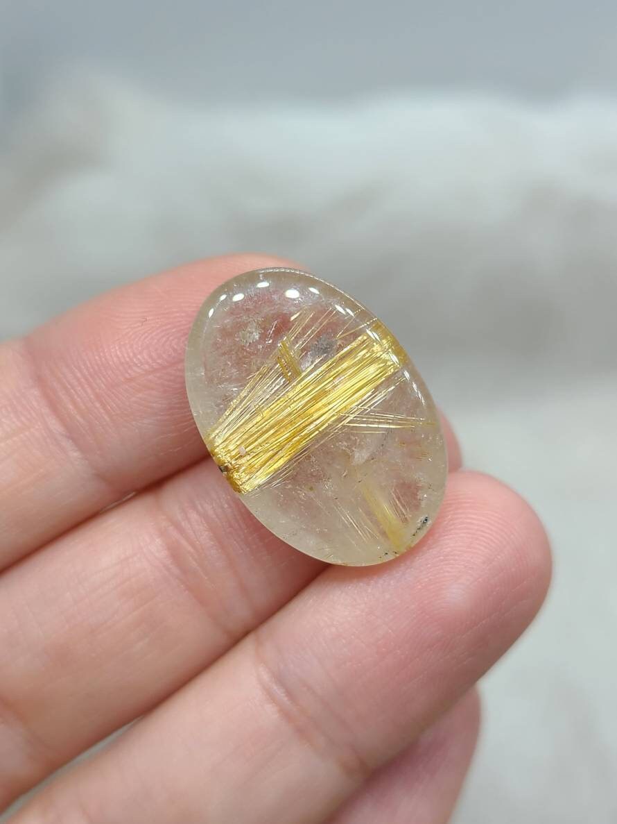 Rutilated Quartz Cabochon Natural Rutile in Quartz Included Quartz ...