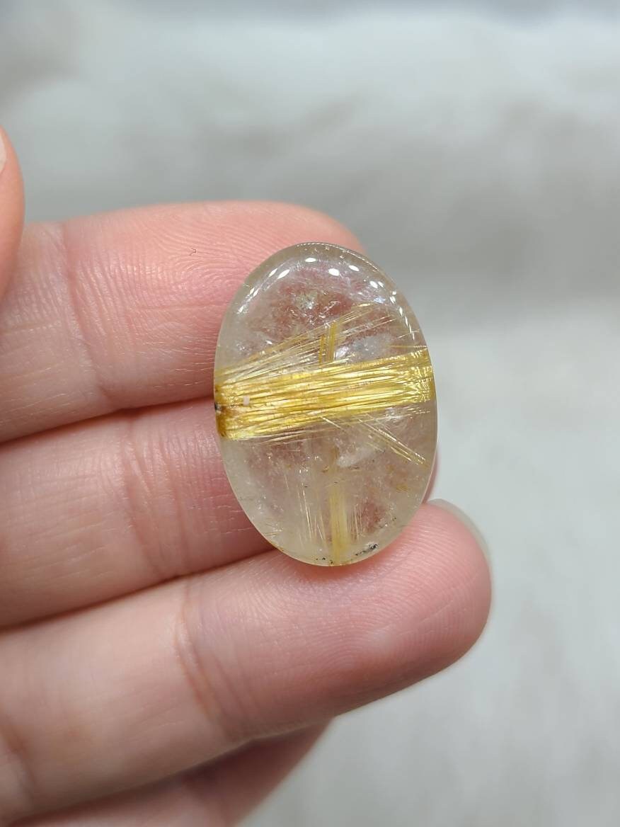 Rutilated Quartz Cabochon Natural Rutile in Quartz Included Quartz ...