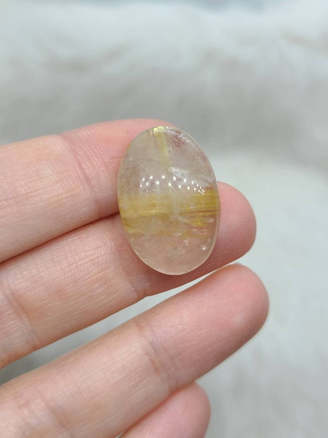 Rutilated Quartz Cabochon Natural Rutile in Quartz Included Quartz ...
