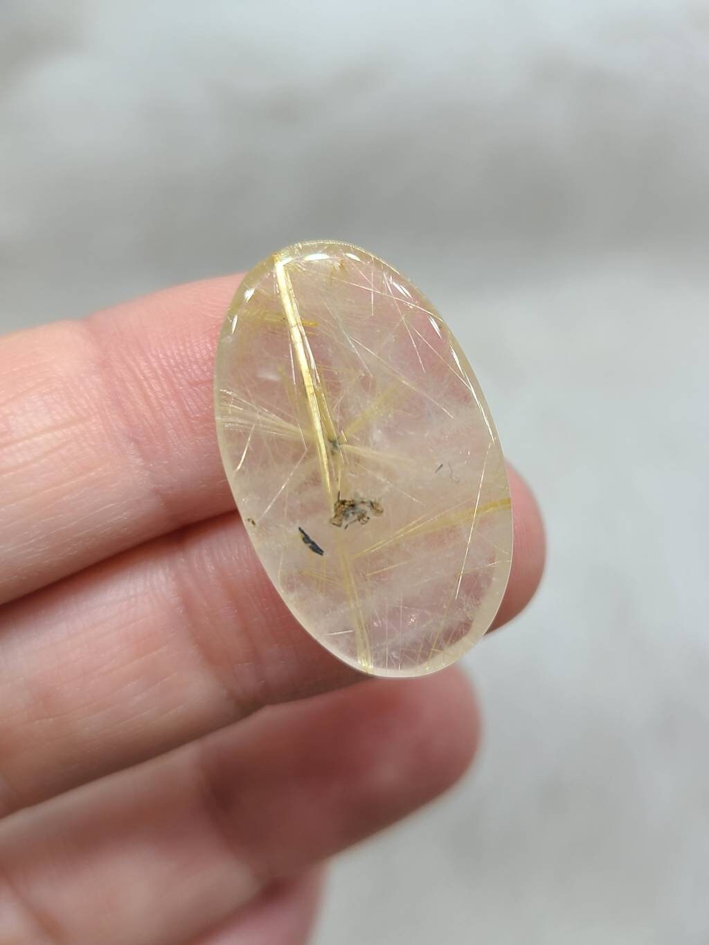 Rutilated Quartz Cabochon Natural Rutile in Quartz Included Quartz ...