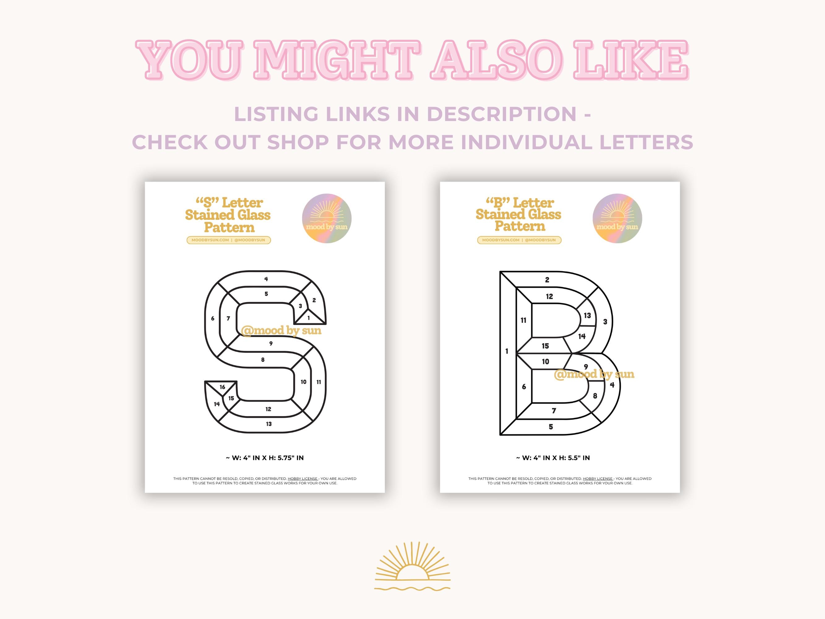 Alphabet Stained Glass Pattern Bundle: DIY Letter Template (digital ...