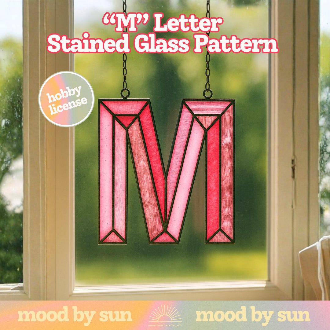 Stained Glass Pattern: Letter M, DIY Alphabet (digital Download) - Etsy