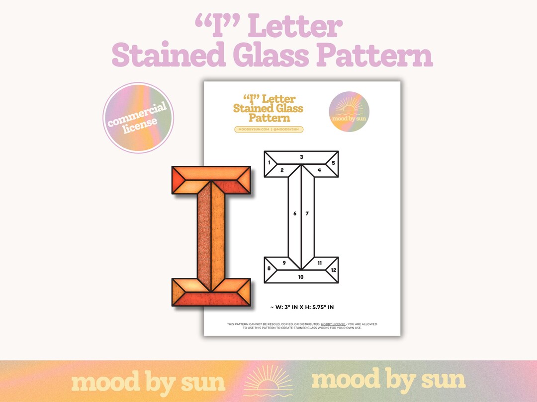 Stained Glass Pattern Letter I Alphabet Pattern Digital Download DIY ...