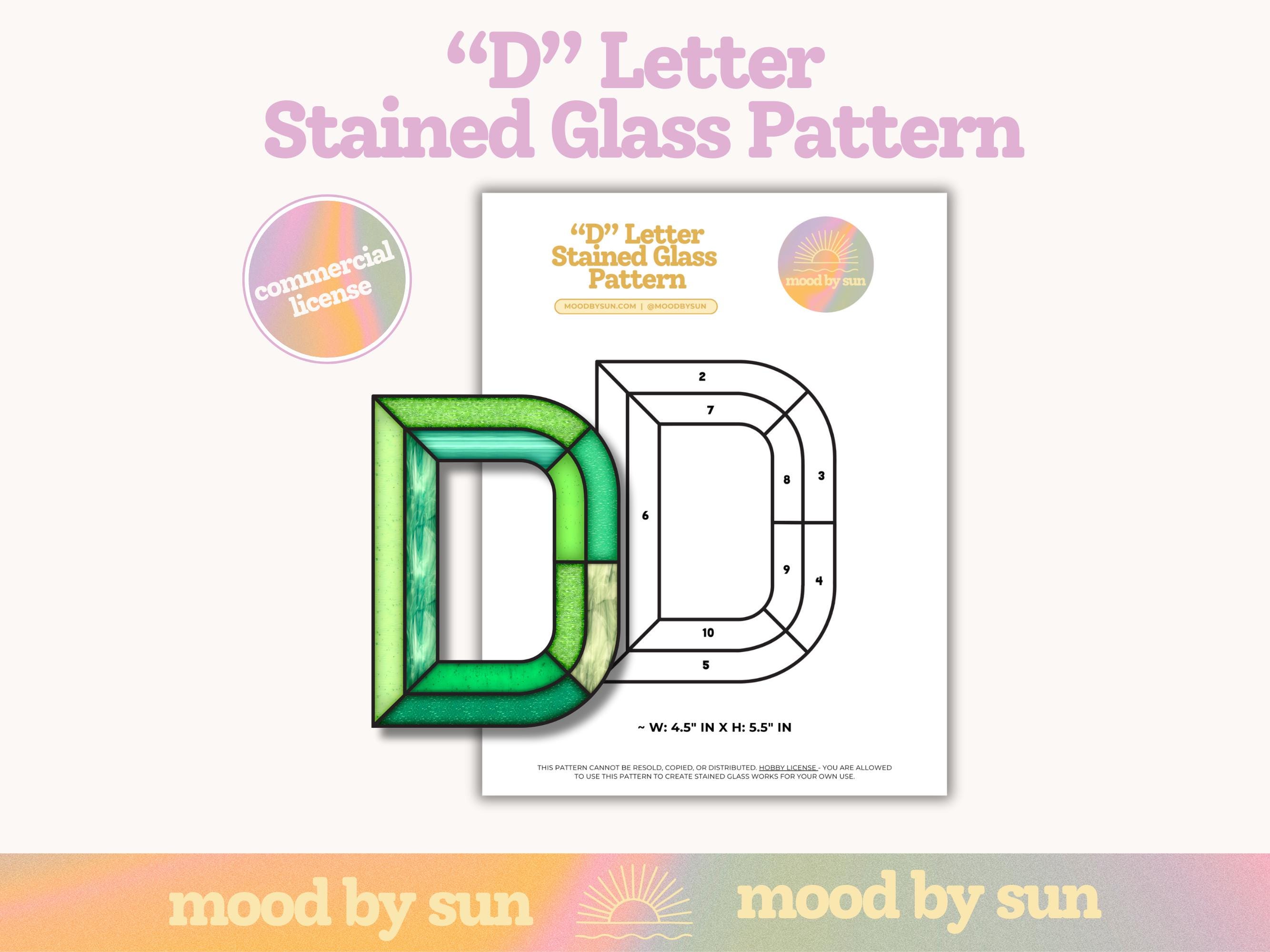 Stained Glass Pattern Letter D Alphabet Pattern Digital Download DIY ...