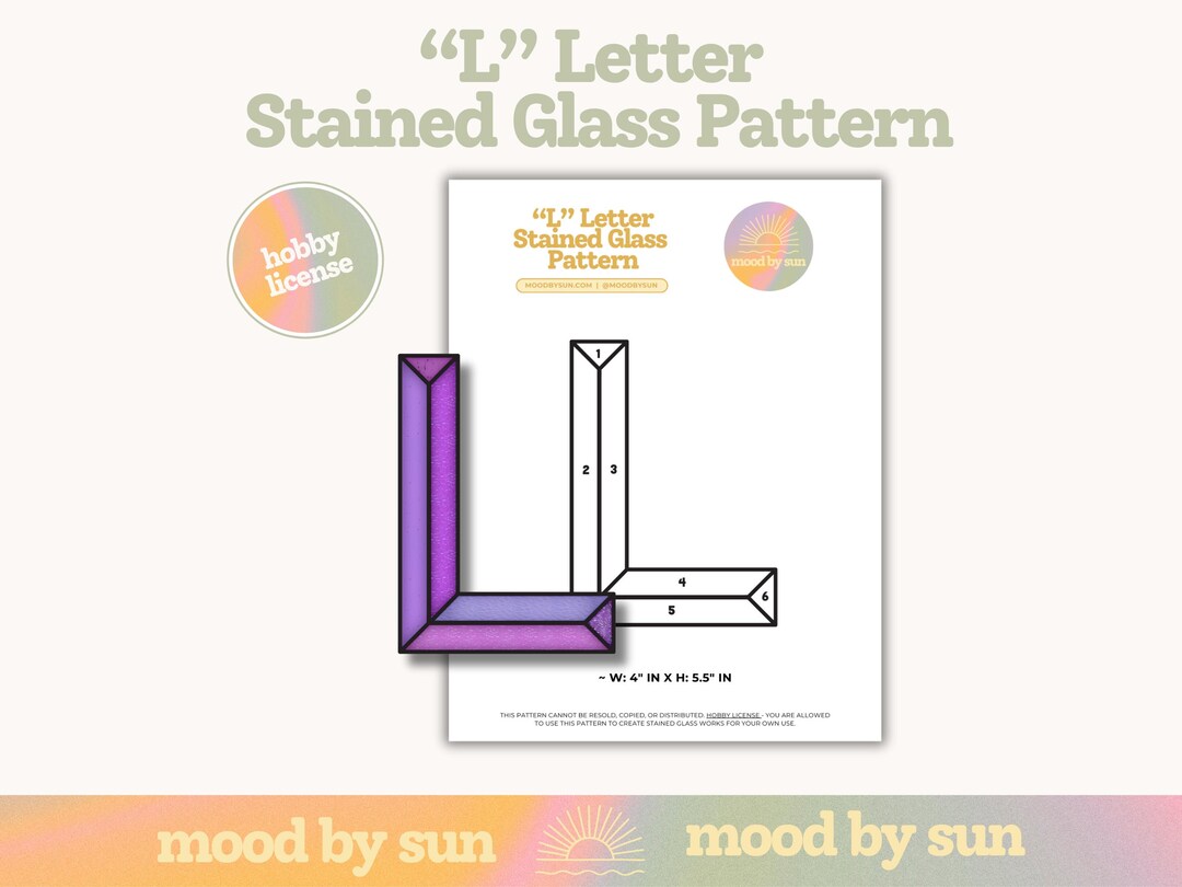 Stained Glass Pattern Letter L Alphabet Pattern Digital Download DIY ...