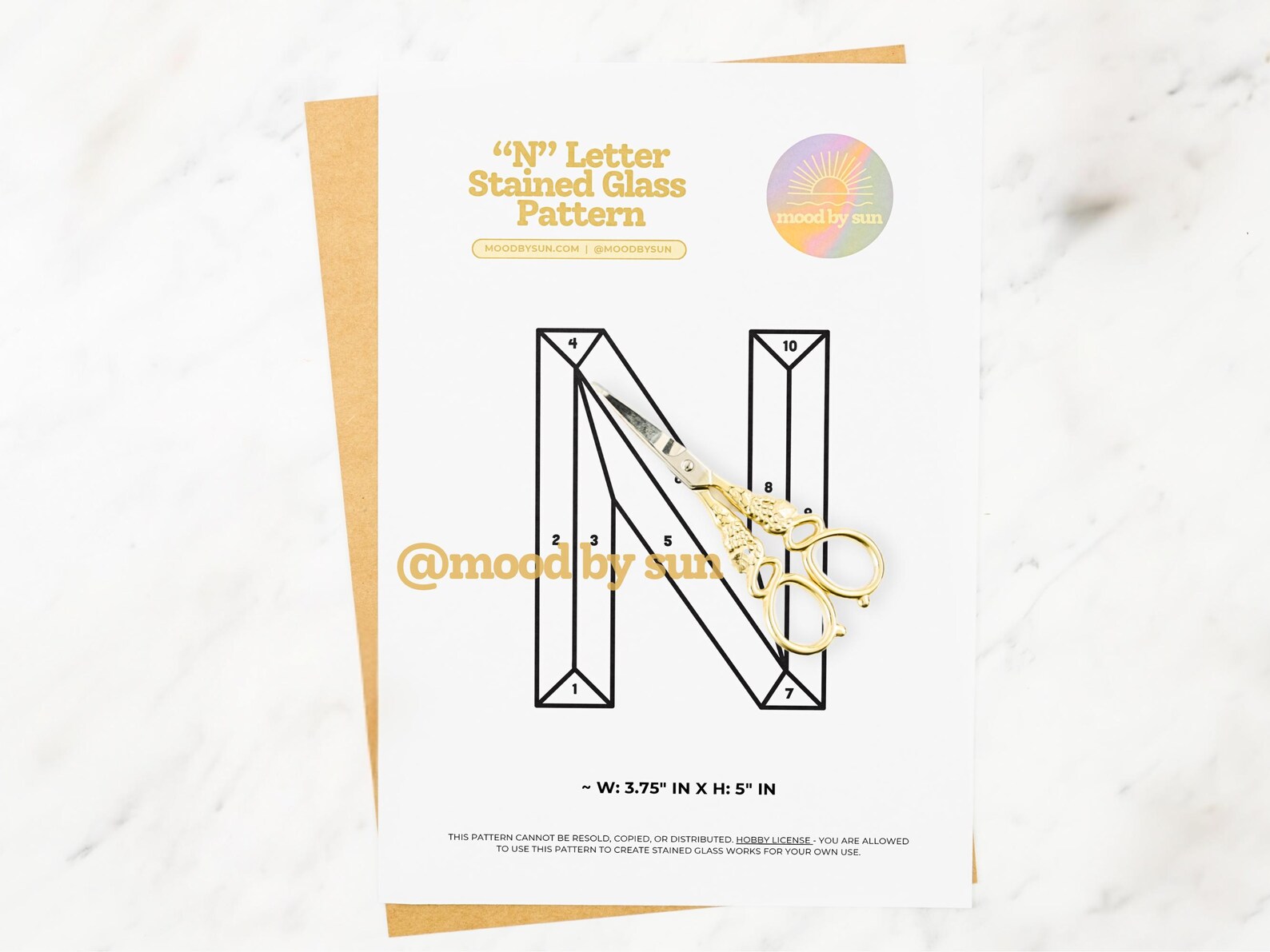 Stained Glass Pattern Letter N Alphabet Pattern Digital Download DIY ...