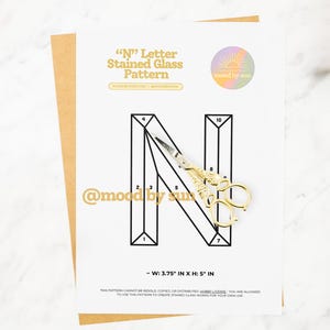 Stained Glass Pattern Letter N Alphabet Pattern Digital Download DIY ...