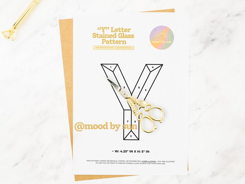 Stained Glass Pattern Letter Y: DIY Template (digital Download) - Etsy
