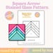 Mid Century Arrow Stained Glass Pattern: Geometric Square Design (6 ...