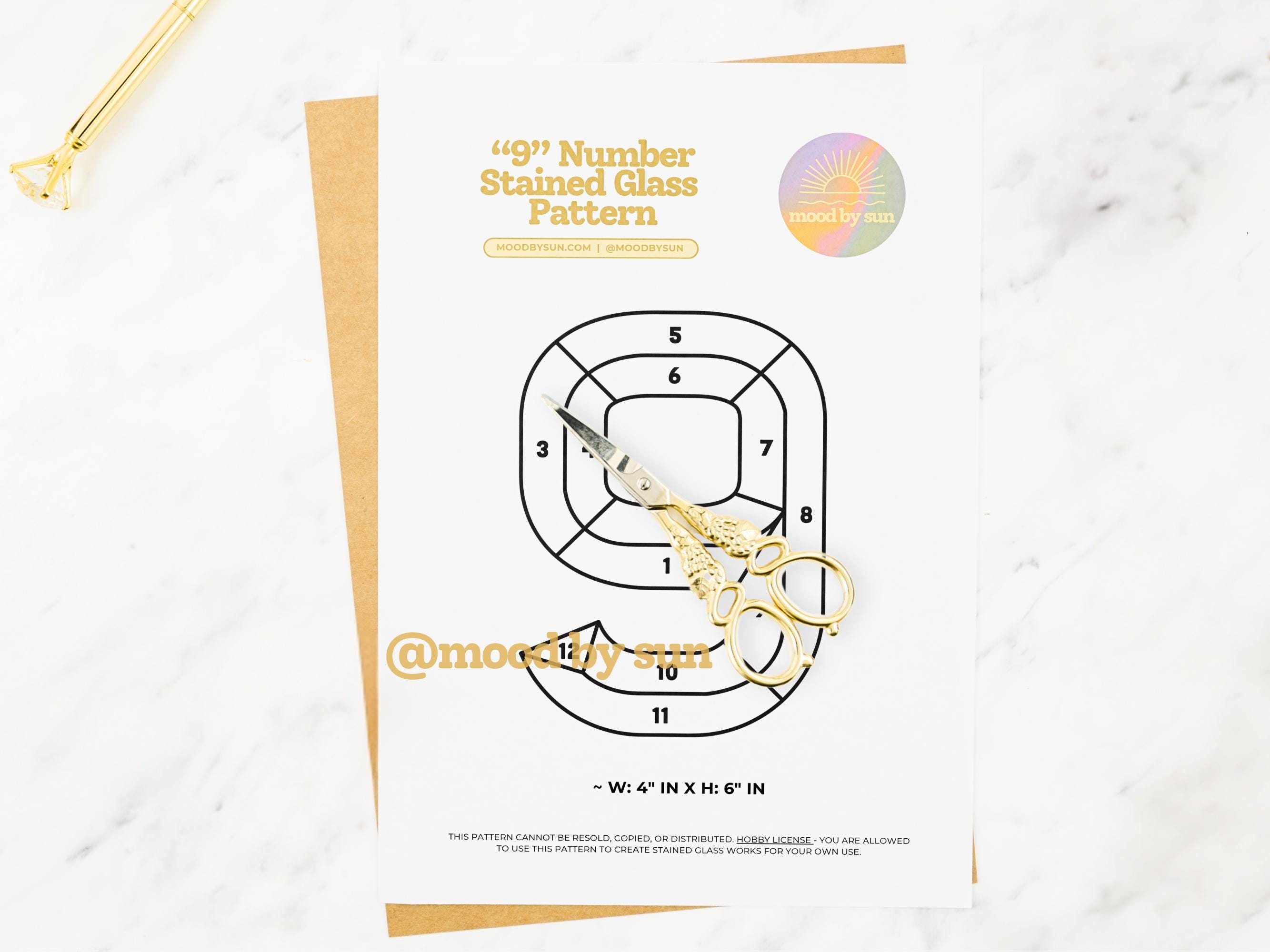 Number 9 Stained Glass Pattern: DIY Template (digital Download) - Etsy