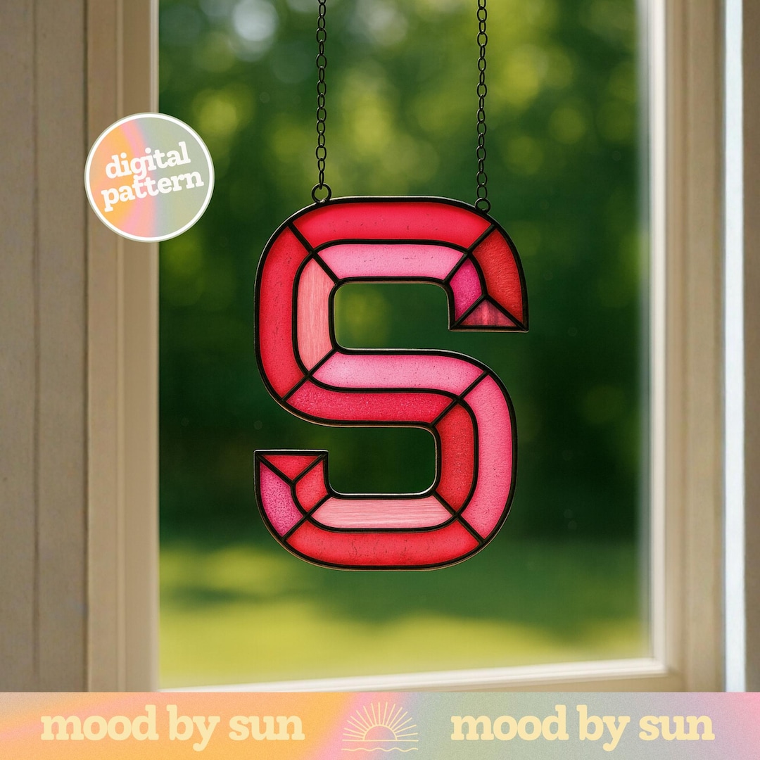 Stained Glass Pattern Letter S: DIY Alphabet Template (digital Download ...