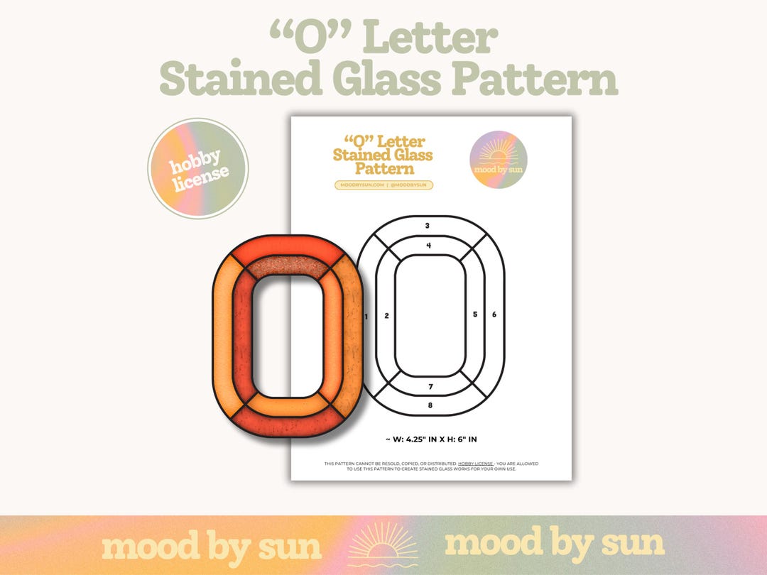 Stained Glass Pattern Letter O Alphabet Pattern Digital Download DIY ...