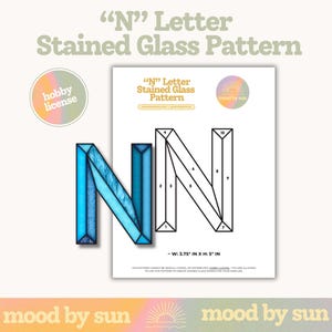 Stained Glass Pattern Letter N Alphabet Pattern Digital Download DIY ...