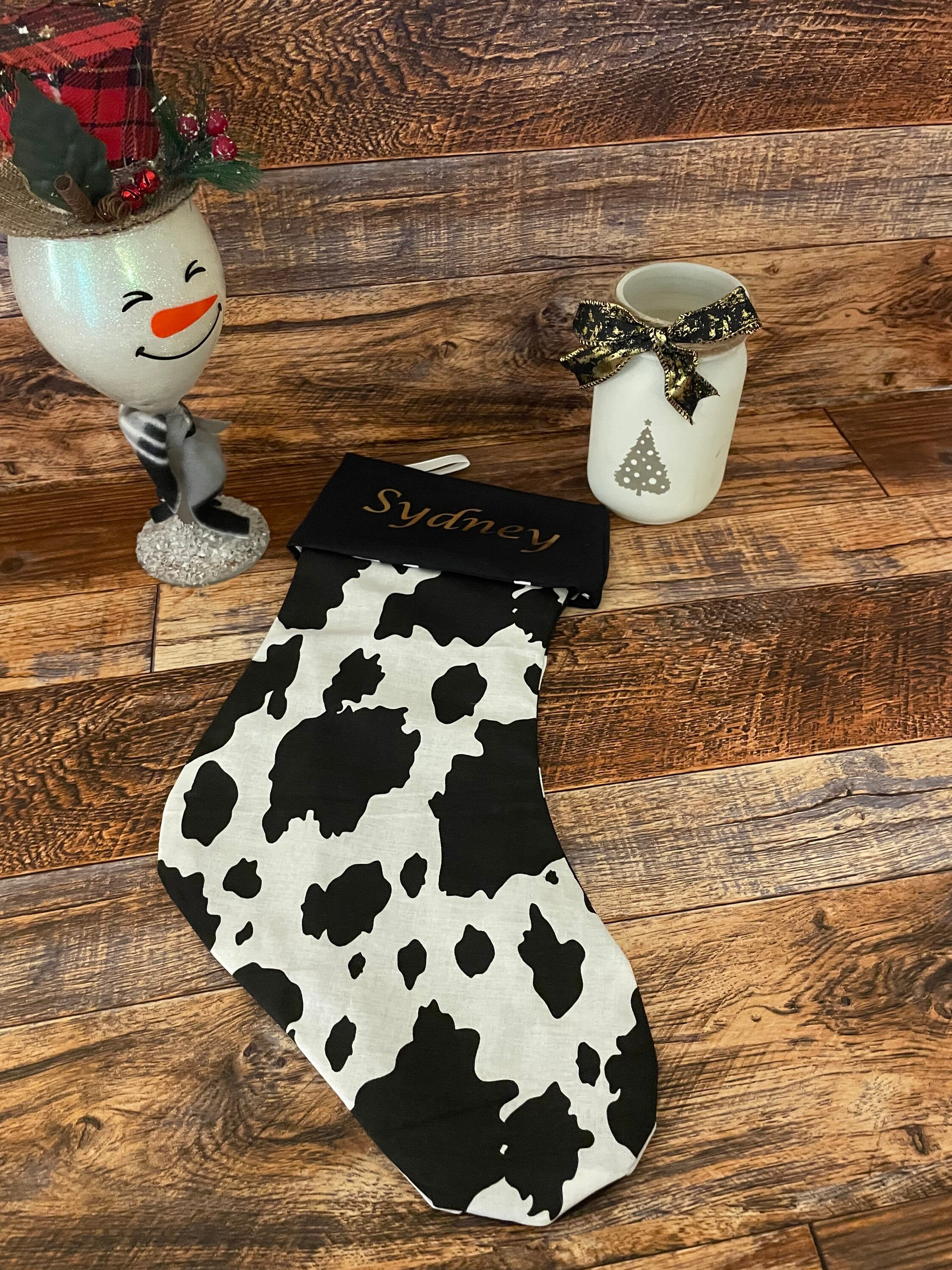 Personalized Custom Cow Print Christmas Stocking - Etsy