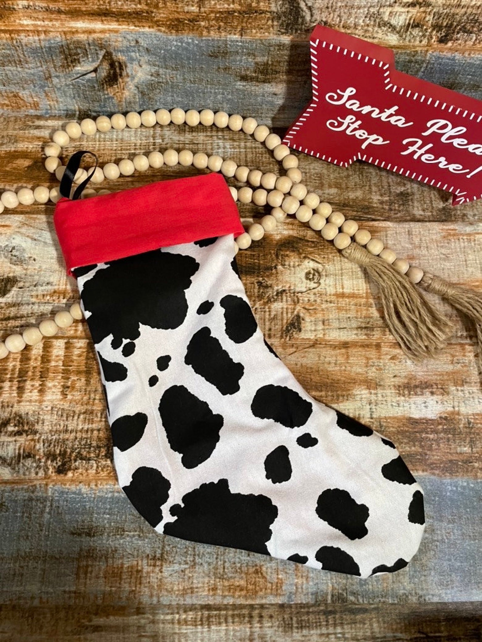 Personalized Custom Cow Print Christmas Stocking - Etsy