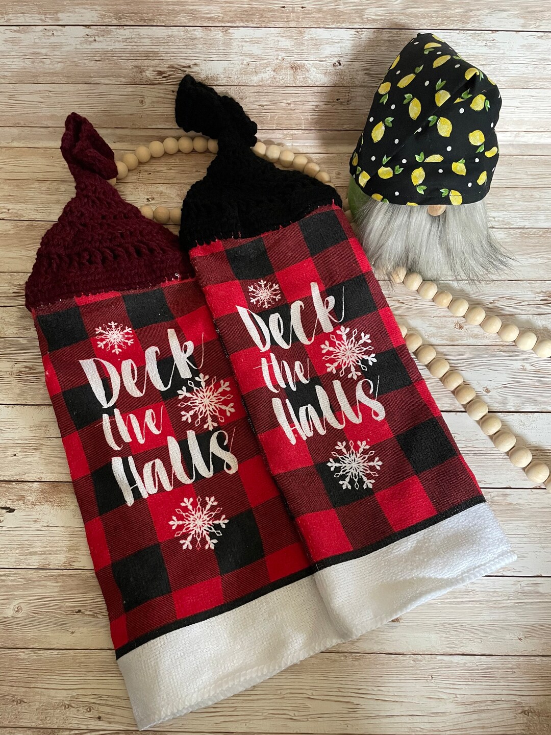 Hanging Deck the Halls Christmas Decorative Kitchen Hand Towel - Etsy