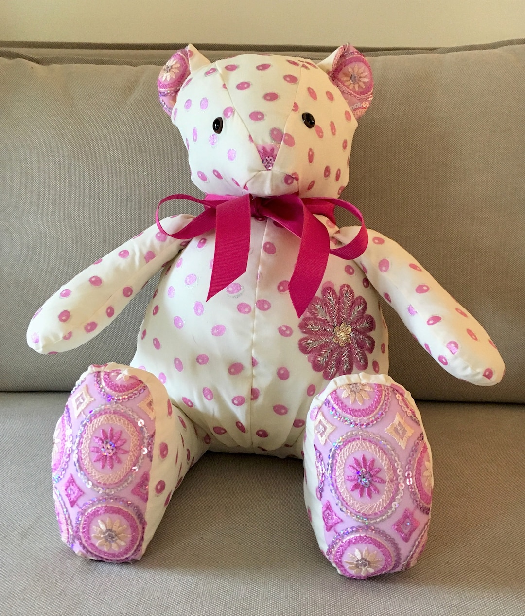 Handmade Sari Bear: Repurposed Indian Fabric, Nursery Decor - Etsy