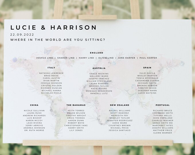 Wedding Table | Wedding Seating Plan | Travel Wedding Seating Plan ...