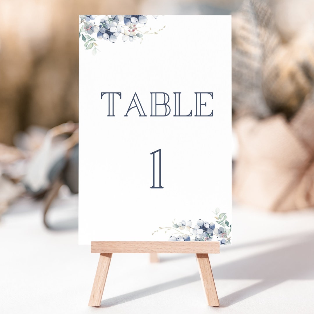 Personalised Wedding Table Numbers Table Numbers Winter Wedding ...