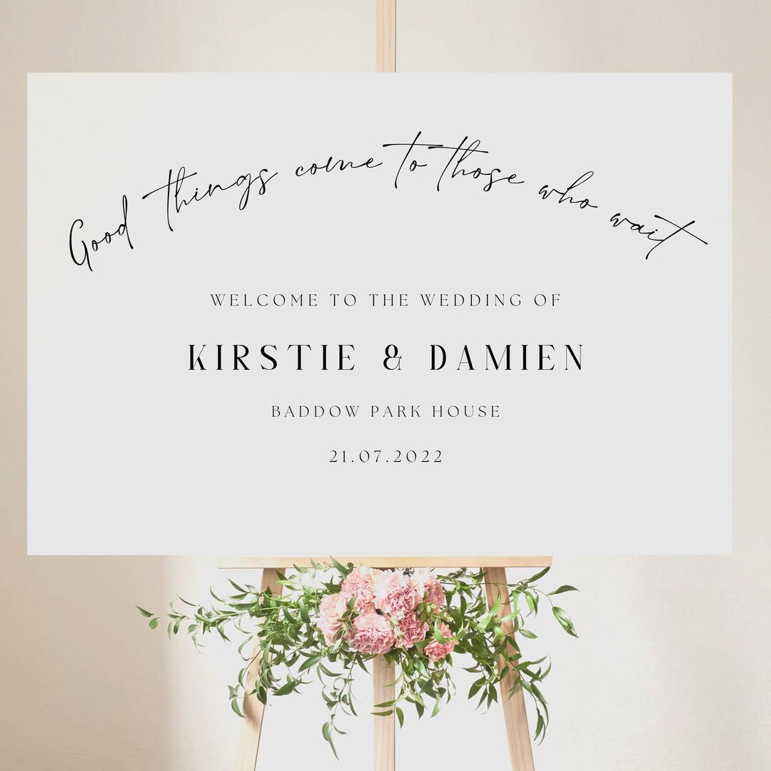 Welcome Wedding Sign Delayed Wedding Sign Postponed Wedding Signage ...