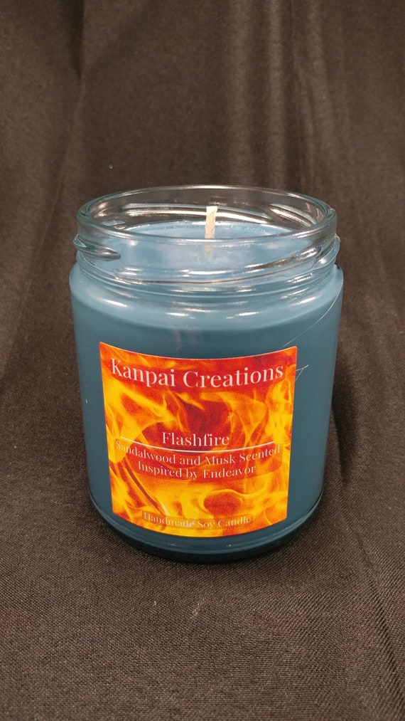Flash Fire Sandalwood and Musk Anime Candle | Etsy