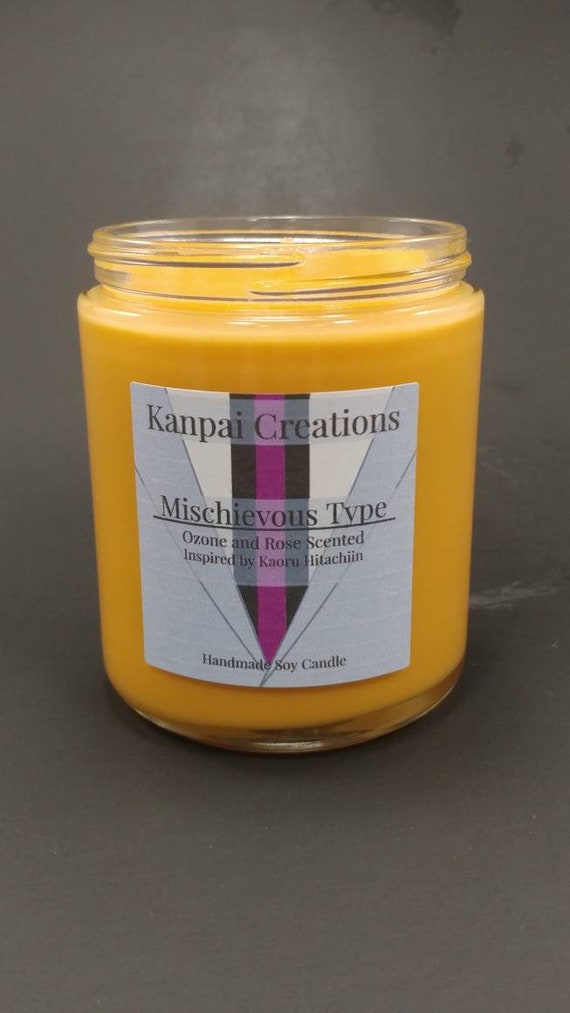 Mischievous Type Ozone and Rose Scented Anime Candle | Etsy