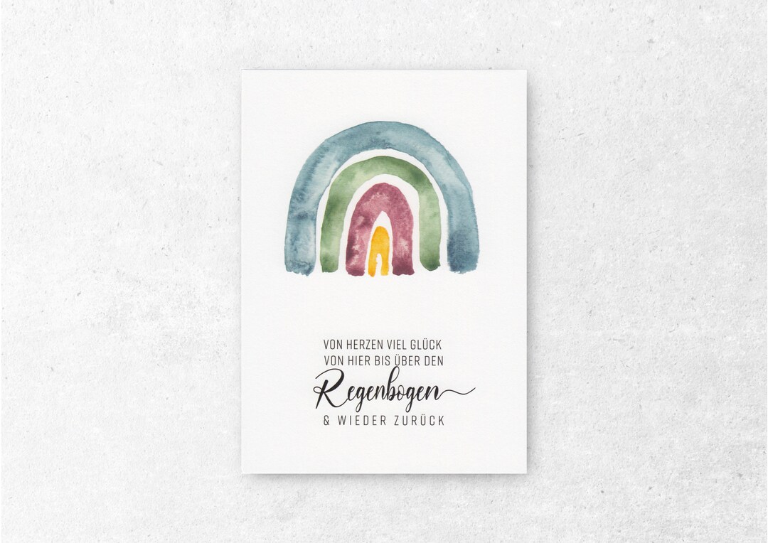 Rainbow Greeting Card Postcard Congratulations Card Birthday Card, With ...