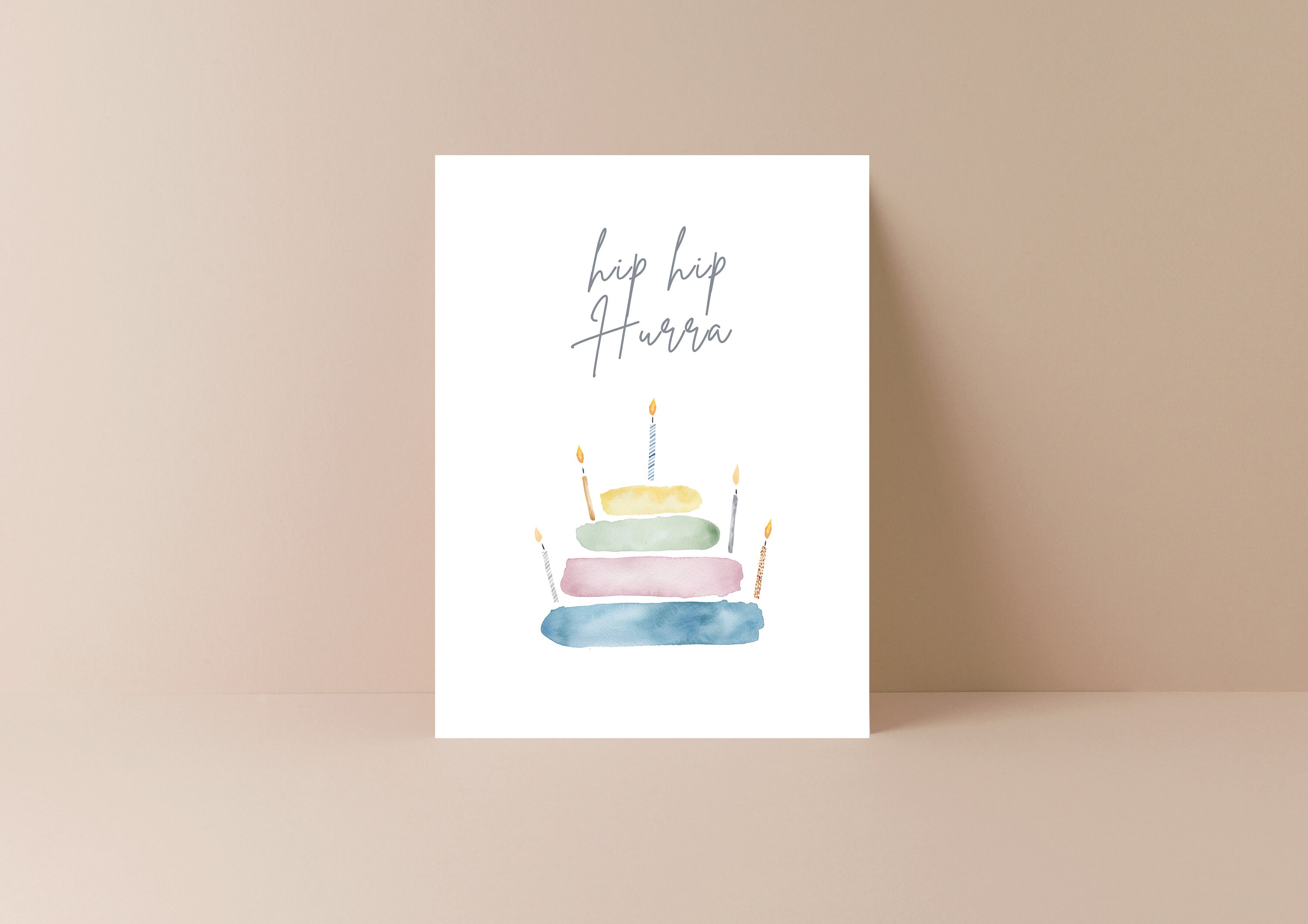 Hip Hip Hurray Birthday Card, Greeting Card, Postcard, Congratulations ...