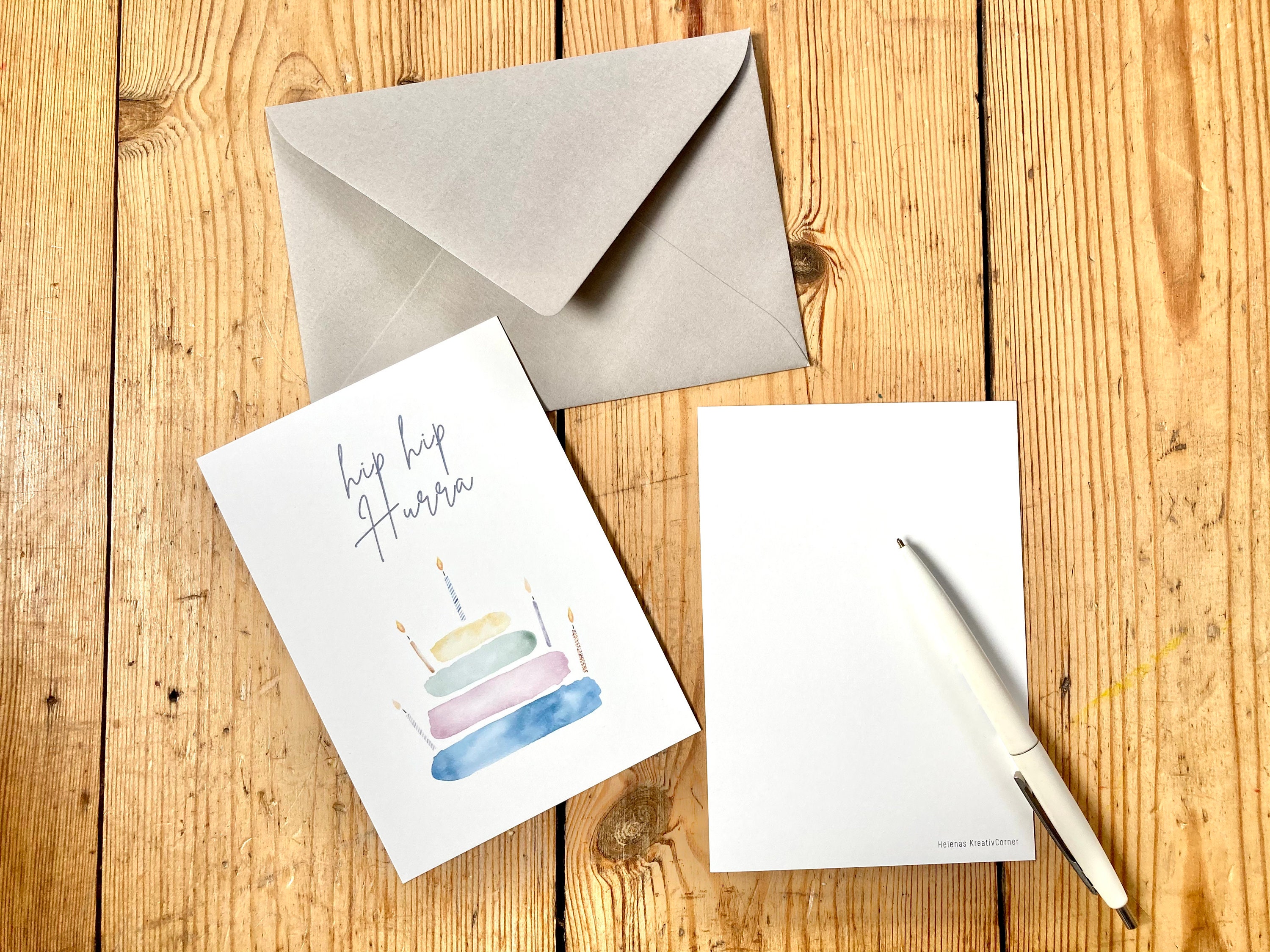 Hip Hip Hurray Birthday Card, Greeting Card, Postcard, Congratulations ...