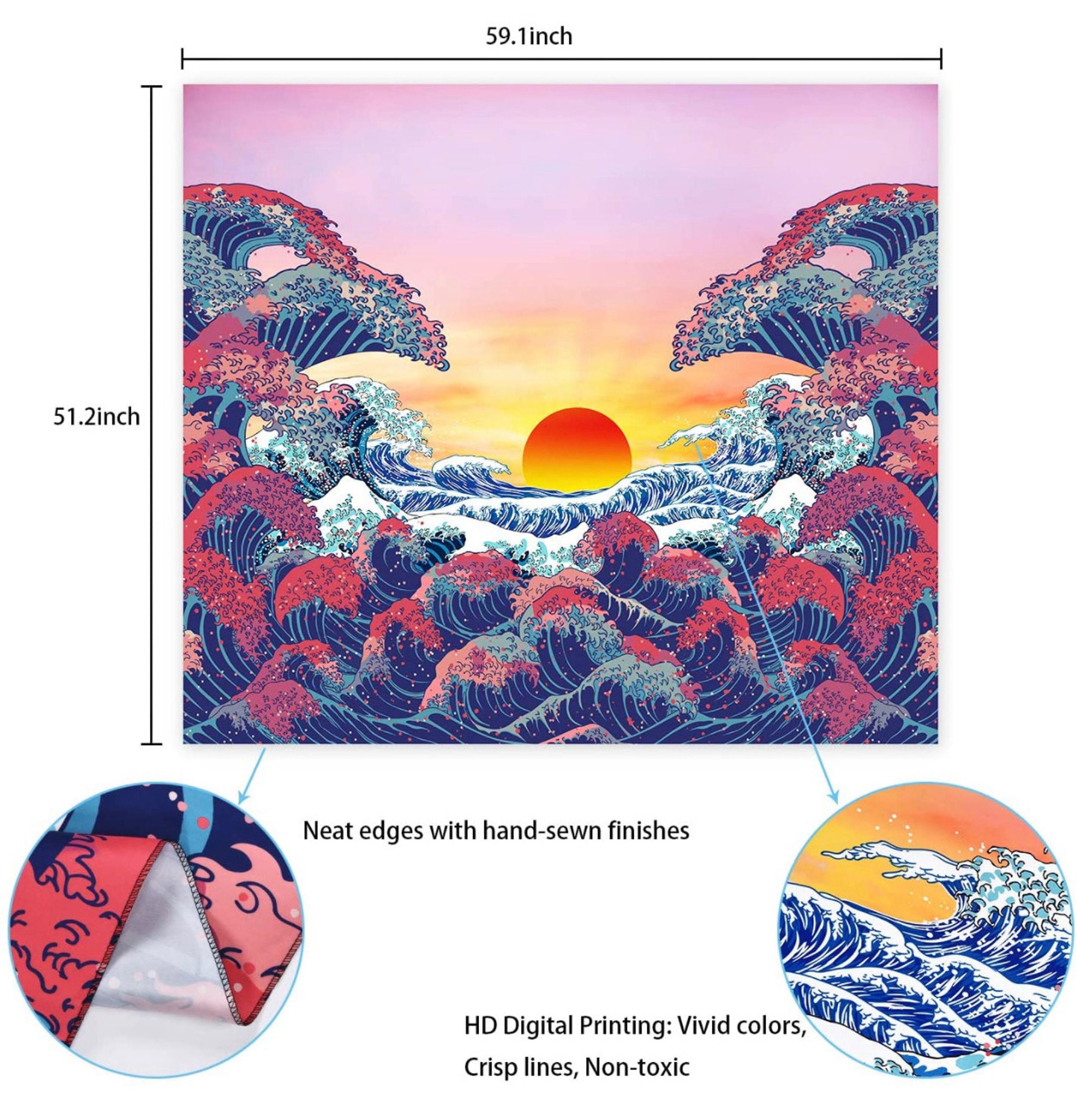 Trippy Psychedelic Ocean Wave Tapestry Sunset Nature Tapestry - Etsy