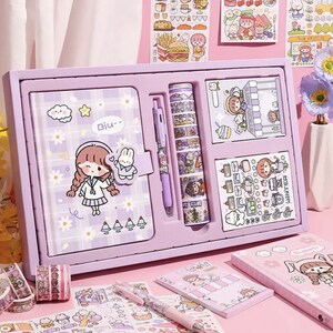 Cute Kawaii Japanese Anime Stationery Giftshand Ledger Gift Box Girl ...
