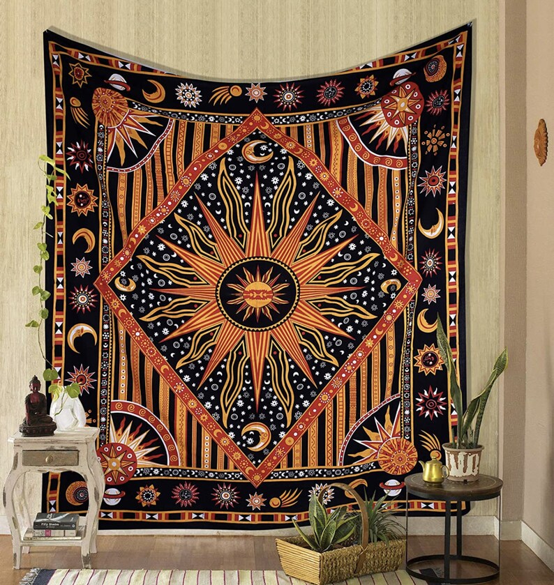 Psychedelic Indian Mandala Hippie Trippy Celestial Floral - Etsy