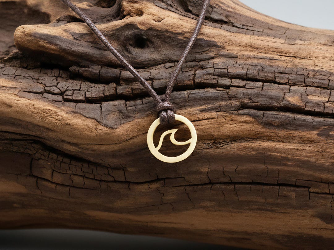 Surfer Wave Necklace for Men, Waterproof Travel Surf Jewelry, Rustic ...