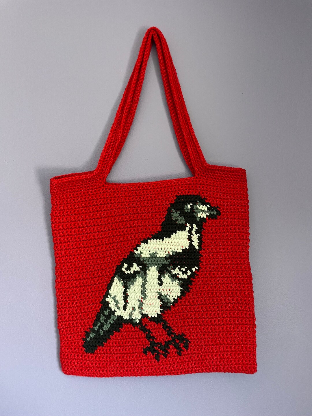 Handmade Crochet Crow Tote Bag - Market, Halloween - Etsy