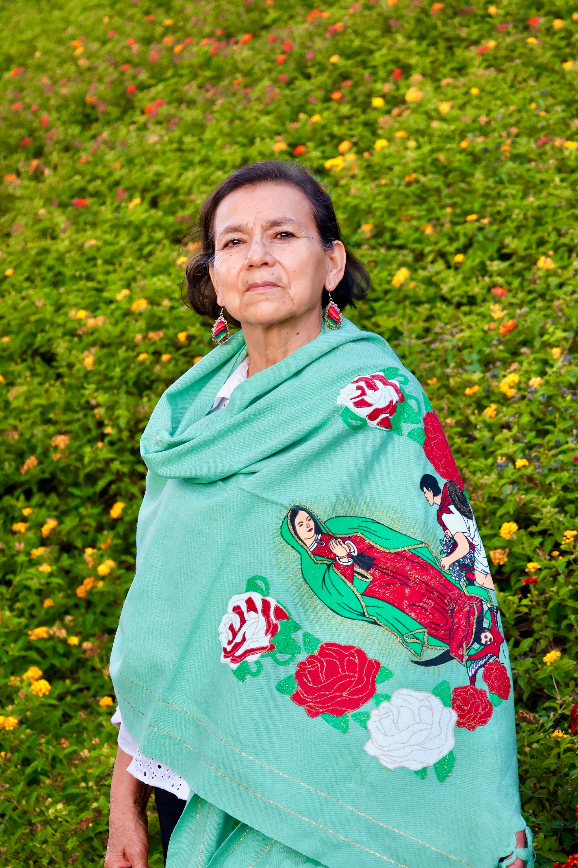 Rebozo Virgen De Guadalupe in Green Glittering Screen Print - Etsy