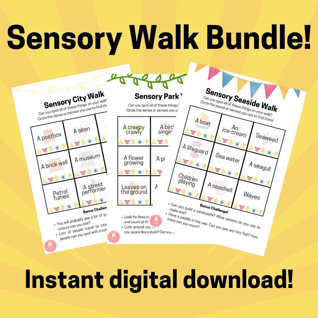 Kids Activity Sheet Sensory Walk Bundle Instant Digital Download - Etsy