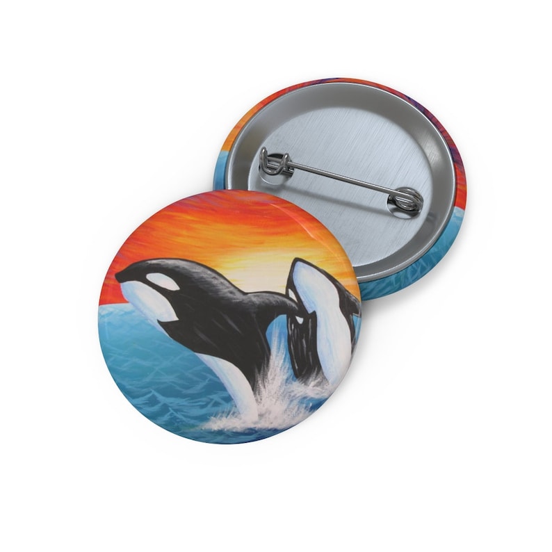Orca Pin Buttons Killer Whale Pin Protect the WildLife Pin Buttons ...