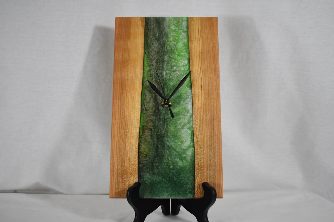 Wood Live Edge Resin Wall Clock - Etsy