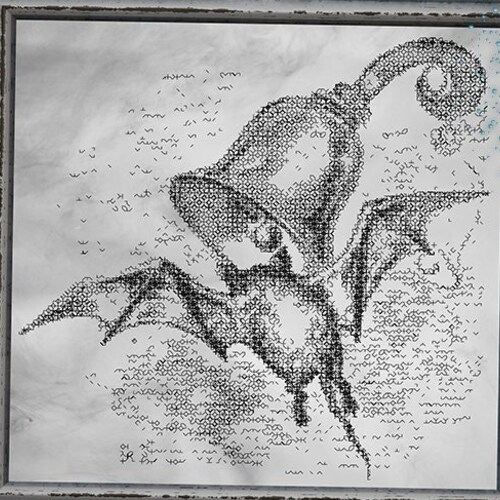 Flying Bat Woodcut Gothic Blackwork Pattern Photorealistic - Etsy UK