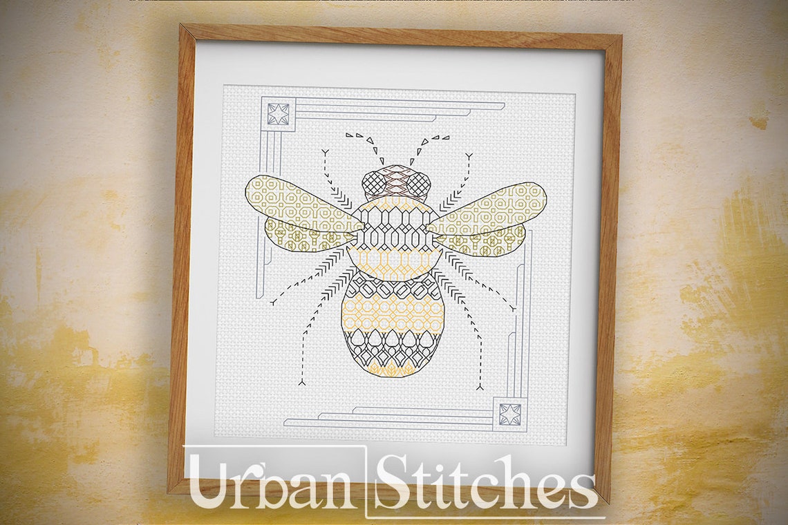 Bumble Bee Insect Blackwork Sampler Victorian Style Specimen - Etsy